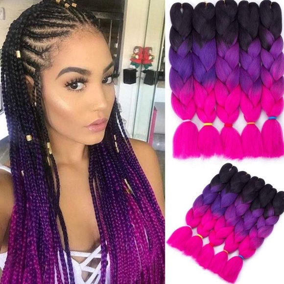 Accessories | Jambo Braid Ombre Pink Fake Hair Extension Wig | Poshmark